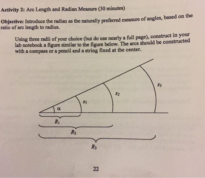 Solved Activity 2: Arc Length and Radian Measure (30 | Chegg.com