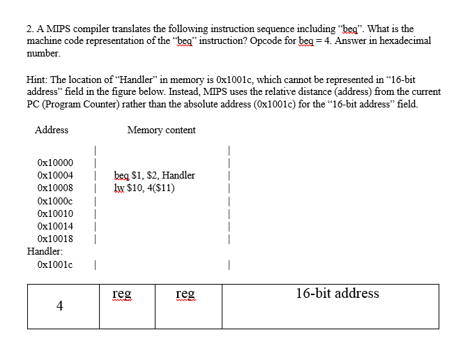 2. A MIPS compiler translates the following | Chegg.com