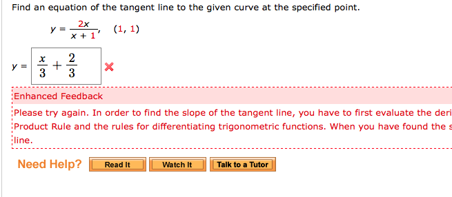 Solved Find An Equation Of The Tangent Line To The Given