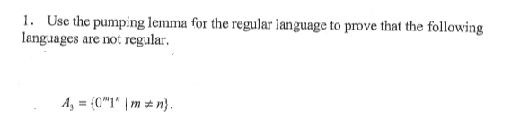 Solved Use the pumping lemma for the regular language to | Chegg.com