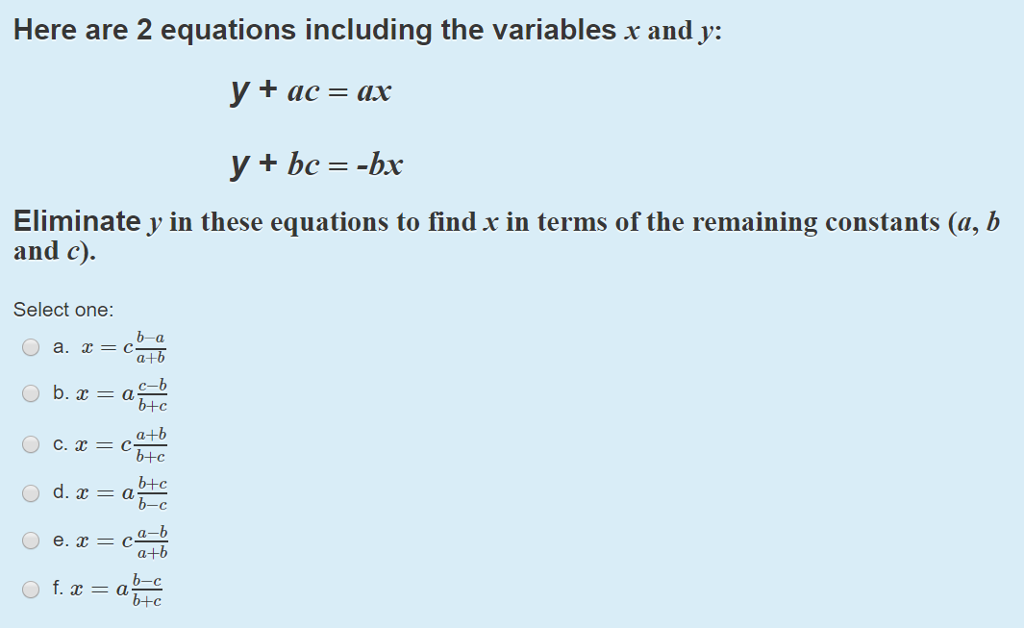 Solved Here are 2 equations including the variables x and y: | Chegg.com