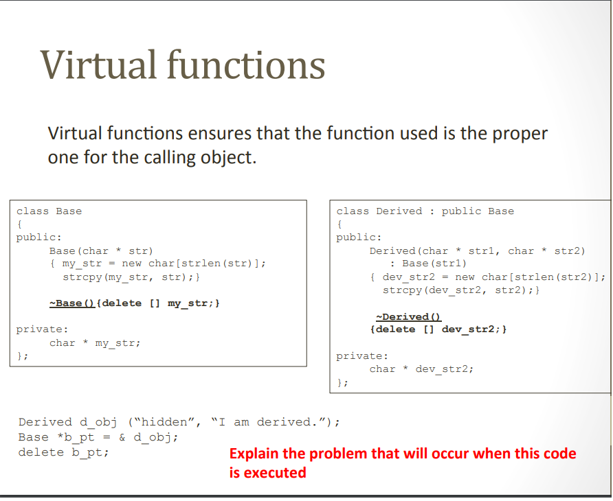 Solved Virtual Functions Virtual Functions Ensures That The 6792