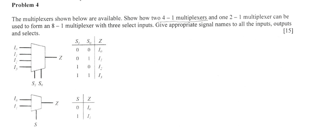 Solved The multiplexers shown below are available. Show how | Chegg.com
