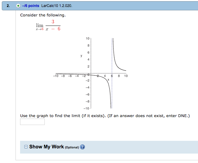 Solved Consider The Following Lim X Rightarrow 6 3 X 6