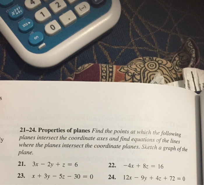 Solved Find the points at which the following planes | Chegg.com