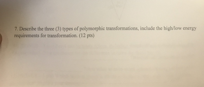 Solved Describe the three (3) types of polymorphic | Chegg.com