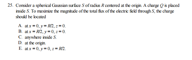 Solved Consider a spherical Gaussian surface S of radius R | Chegg.com