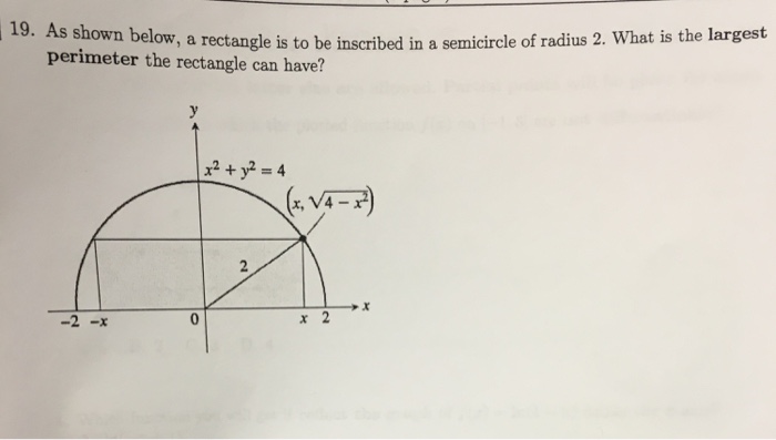 Solved As shown below, a rectangle is to be inscribed in a | Chegg.com