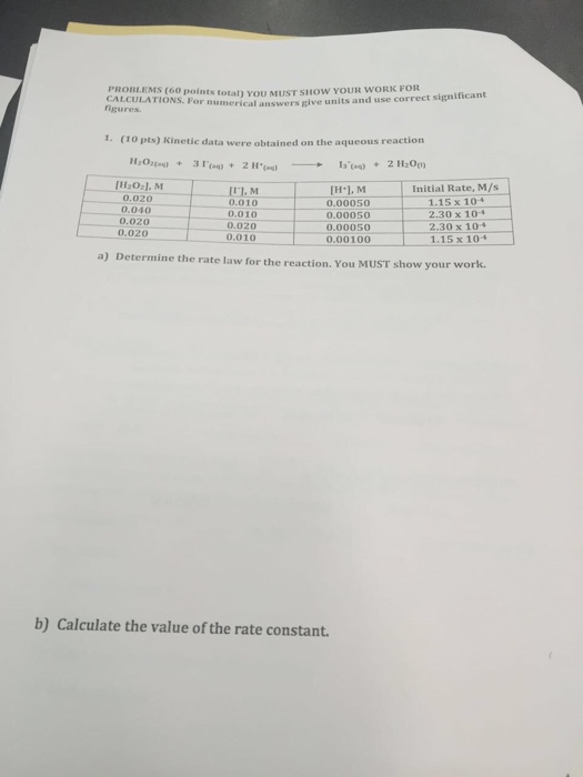 Solved For numerical answers give units and use correct | Chegg.com