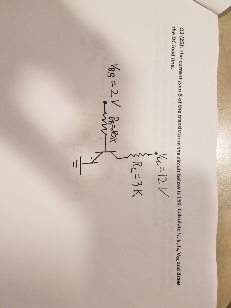 Solved The current gain beta of the transistor in the | Chegg.com