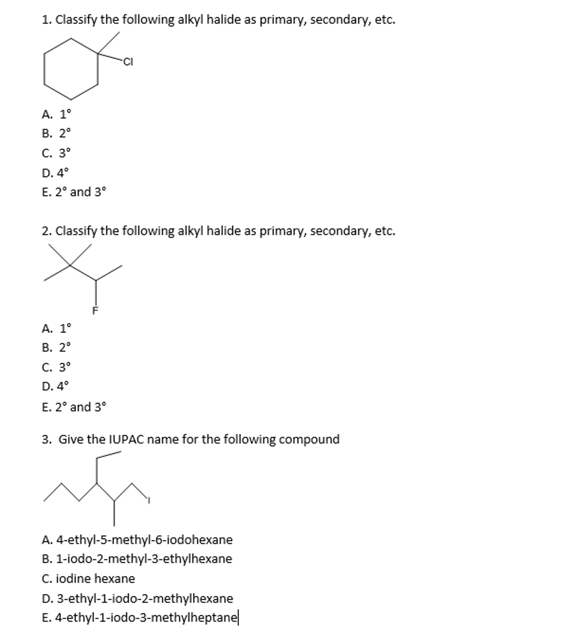 Solved Classify the following alkyl halide as primary, | Chegg.com Solved Classify the following alkyl halide as primary, | Chegg.com