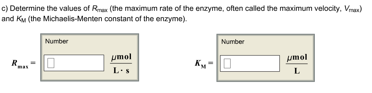 c) Determine the values of R max (the maximum rate of | Chegg.com