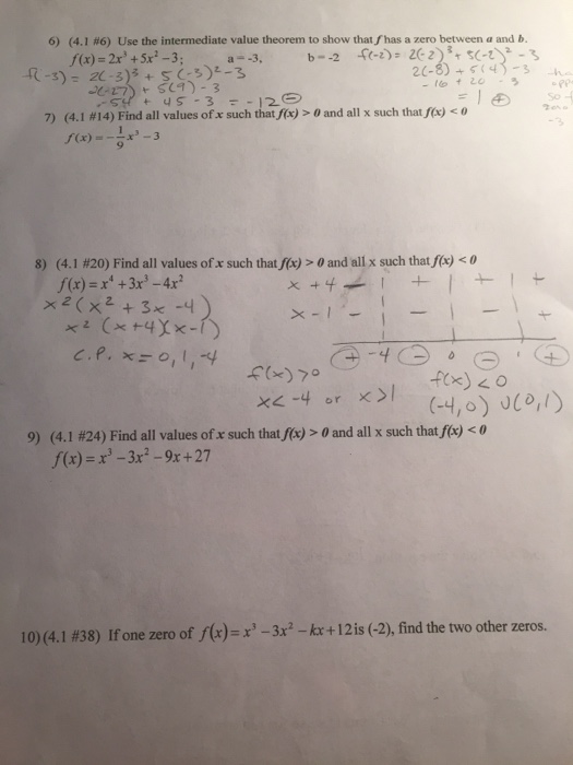 Solved Use the intermediate value theorem to show that f has | Chegg.com