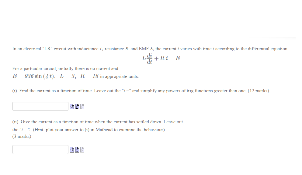 Solved In an electrical "LR" circuit with inductance L, | Chegg.com