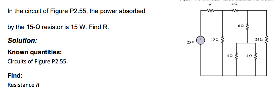Solved In the circuit of Figure P2.55, the power absorbed by | Chegg.com