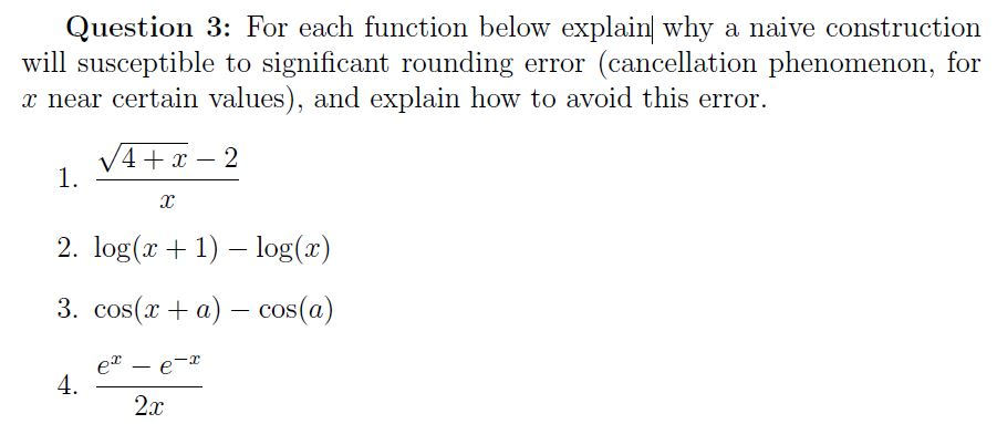 Solved For each function below explain why a naive | Chegg.com