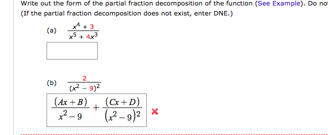 Solved Write out the form of the partial fraction | Chegg.com