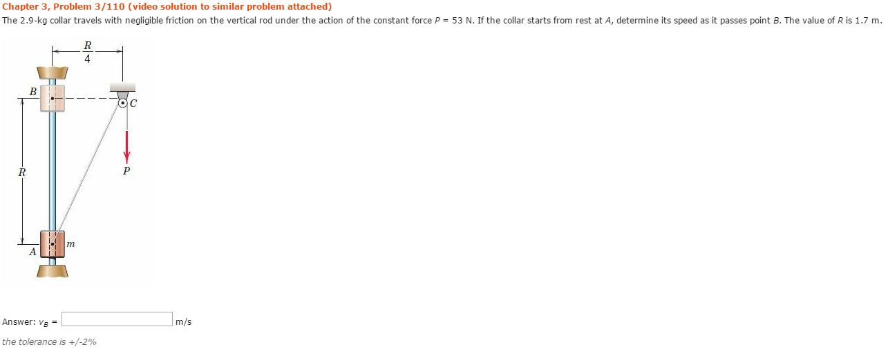 Solved The 2.9-kg collar travels with negligible friction on | Chegg.com