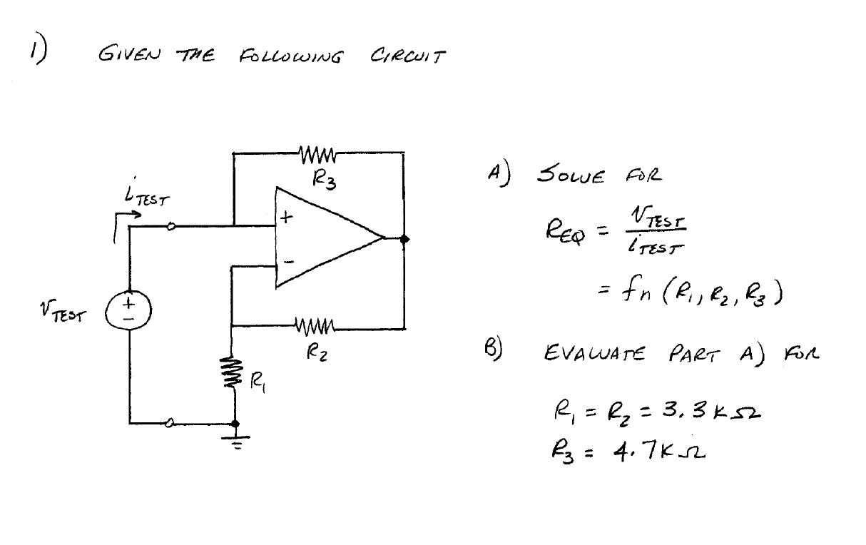 Solved 1) Given the following circuit A) Solve for REQ= V | Chegg.com