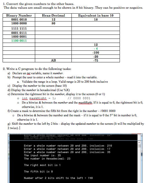 Solved 1. Convert the given numbers to the other bases. The | Chegg.com