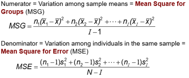 Solved In an ANOVA F test there are two main equations that | Chegg.com