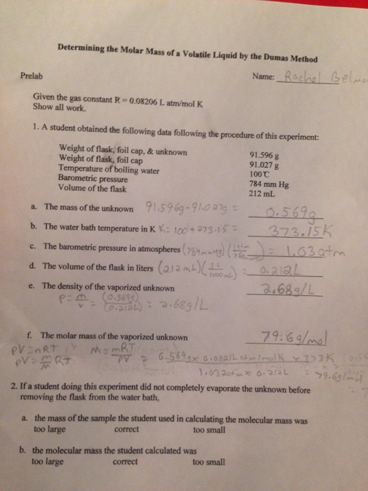 Solved Given the gas constant R = 0.08206 L atm/mol K Show | Chegg.com