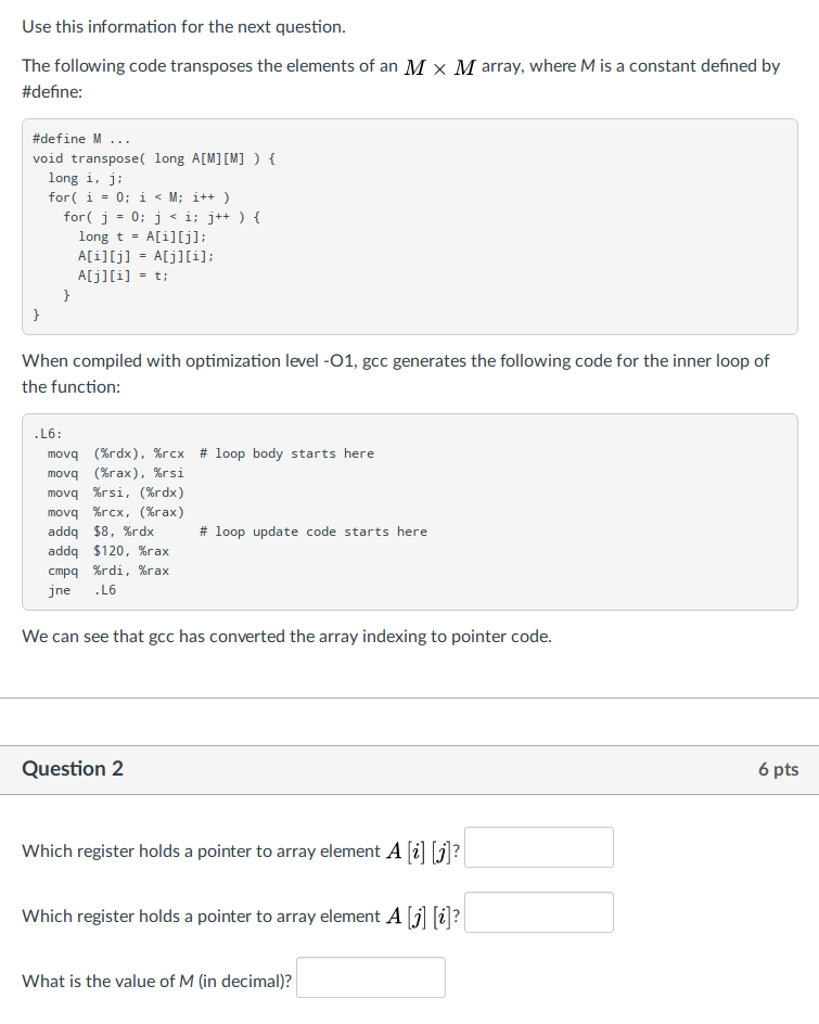Solved Use this information for the next question. The | Chegg.com