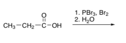 Solved CH CH C-OH 1. PBr3, Br2 2. H20 | Chegg.com