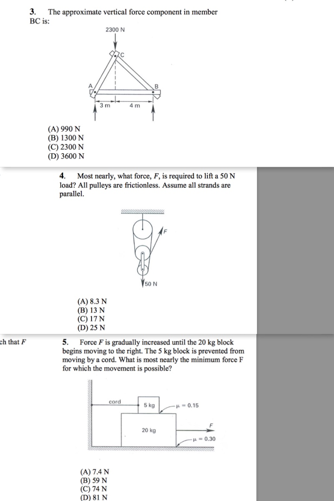 Solved The approximate vertical force component in member | Chegg.com