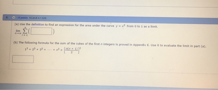 Solved Use the definition to find an expression for the area | Chegg.com