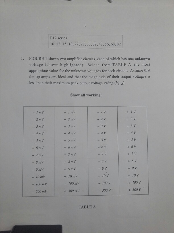 Solved E12 series 10, 12, 15, 18, 22, 27,33, 39,47,56, 68, | Chegg.com