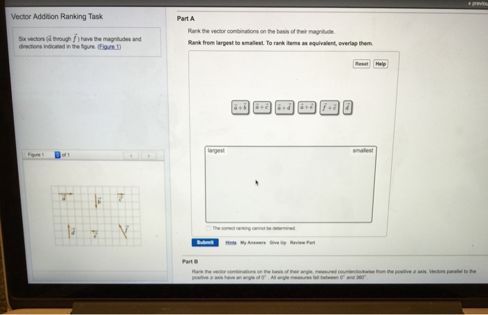 Solved Six Vectors A Through F Have The Magnitudes And