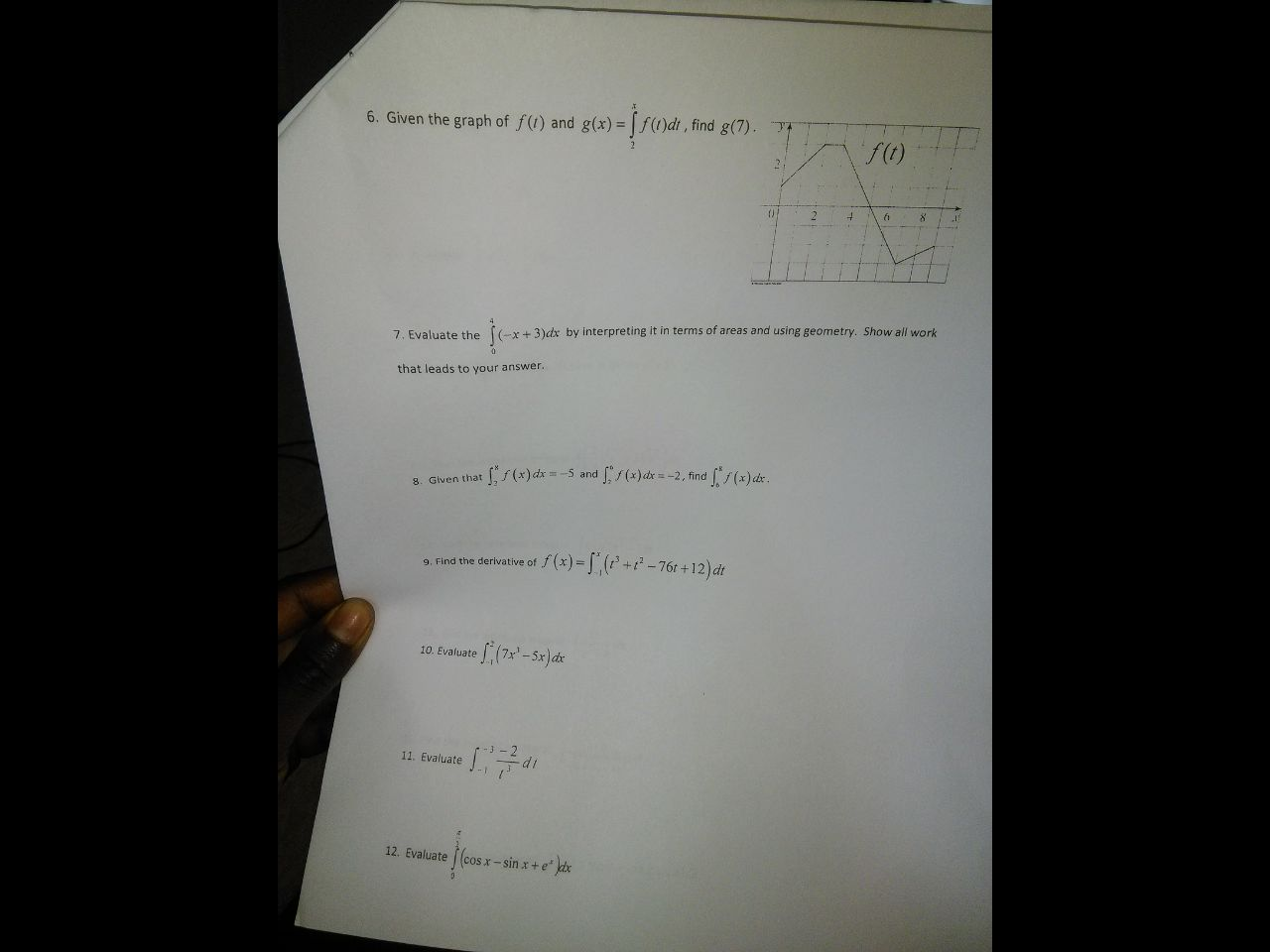 Solved 6 Given The Graph Of F x And G x Integral 2 To X Chegg Solved 6 Given The Graph Of F x And G x Integral 2 To X Chegg