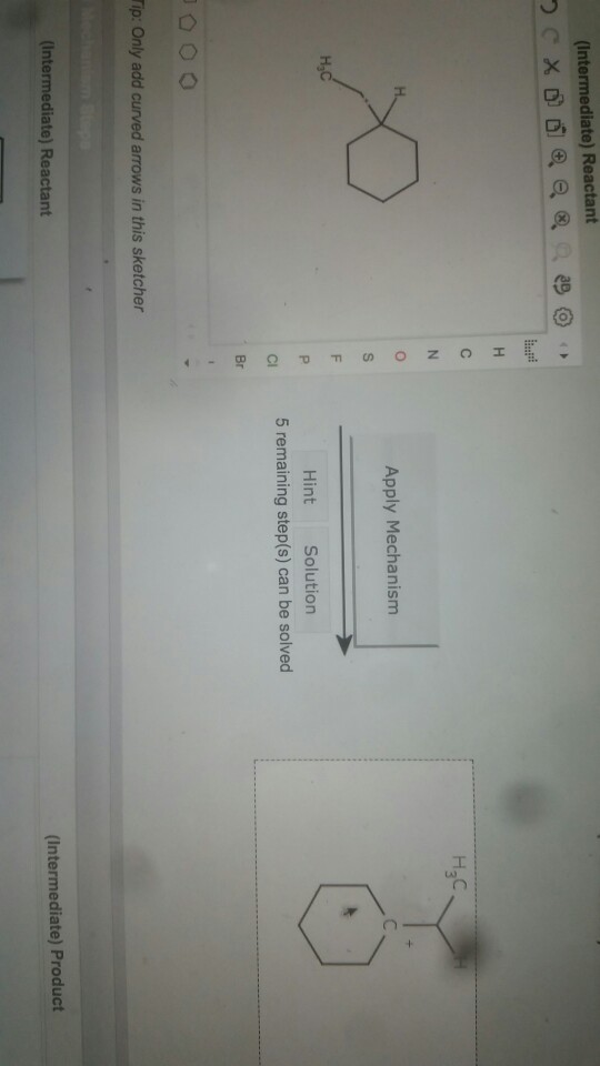 Solved (Intermediate) Reactant H2C Apply Mechanism c 5 | Chegg.com