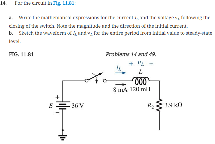 Solved Write the mathematical expressions for the current iL | Chegg.com