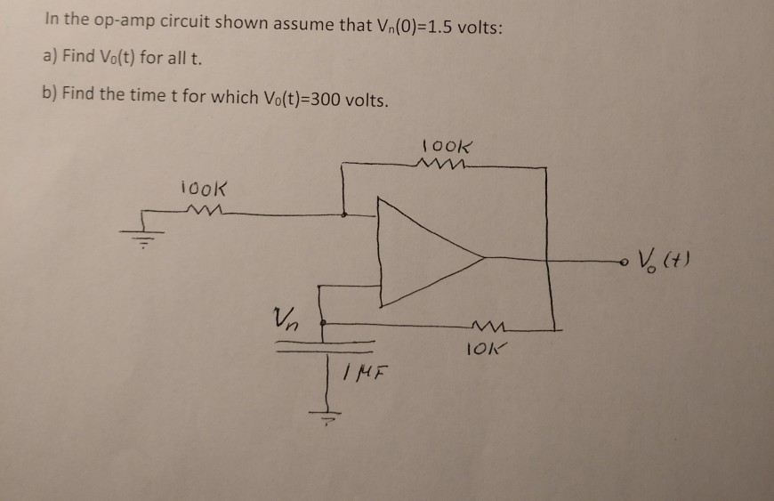Solved In the op-amp circuit shown assume that Vn(0)-1.5 | Chegg.com