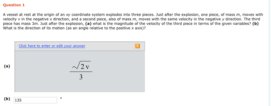Solved A vessel at rest at the origin of an xy coordinate | Chegg.com