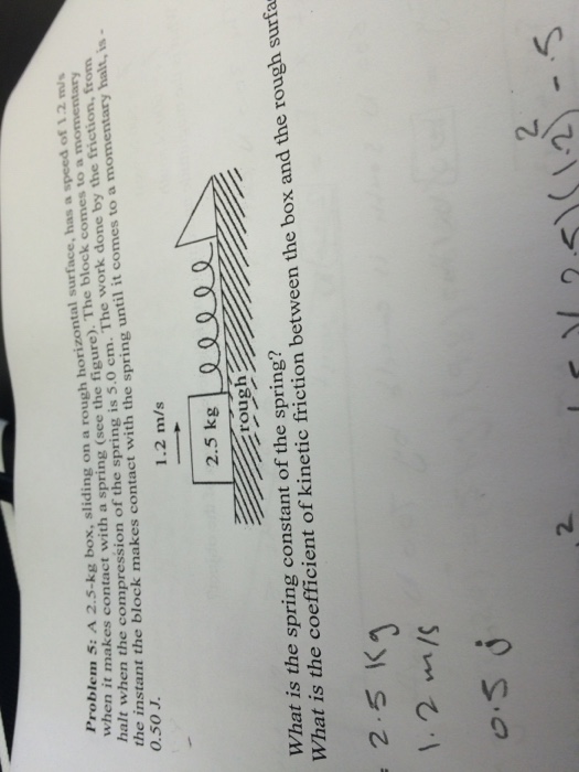 Solved A 2.5 -kg box, sliding on a rough horizontal surface, | Chegg.com