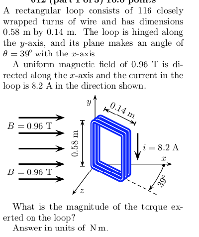 Solved A rectangular loop consists of 116 closely wrapped | Chegg.com