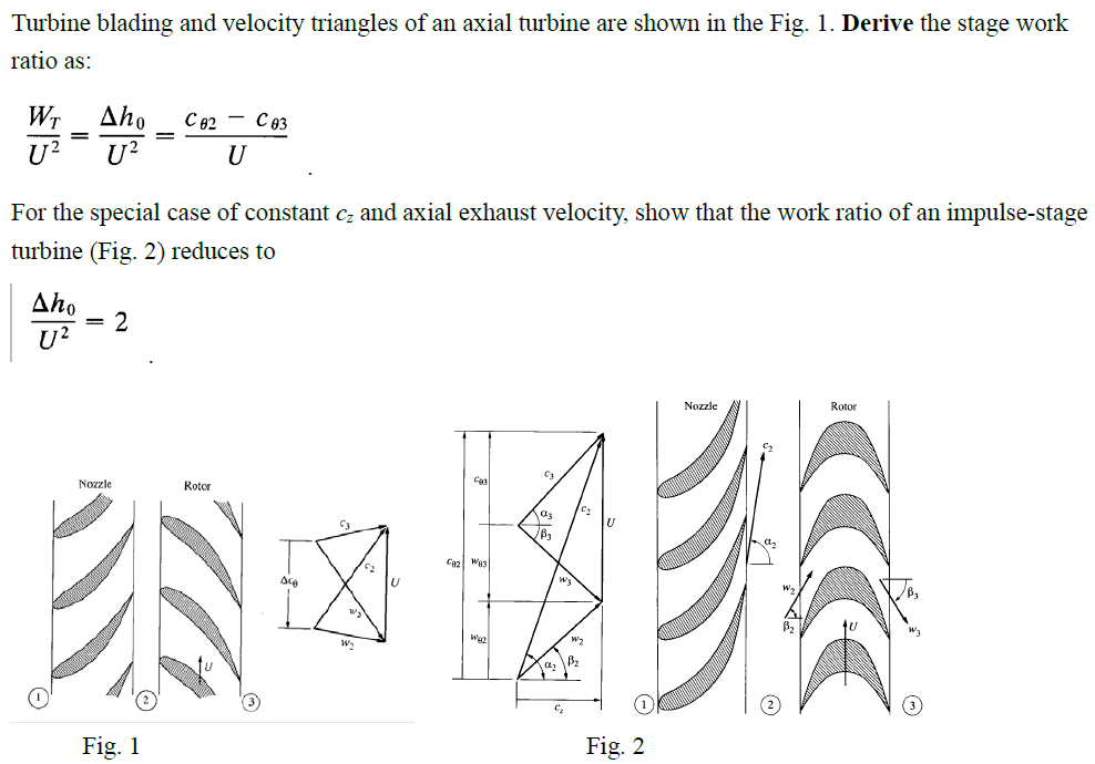 Solved Turbine clading and velocity triangles of an axial | Chegg.com