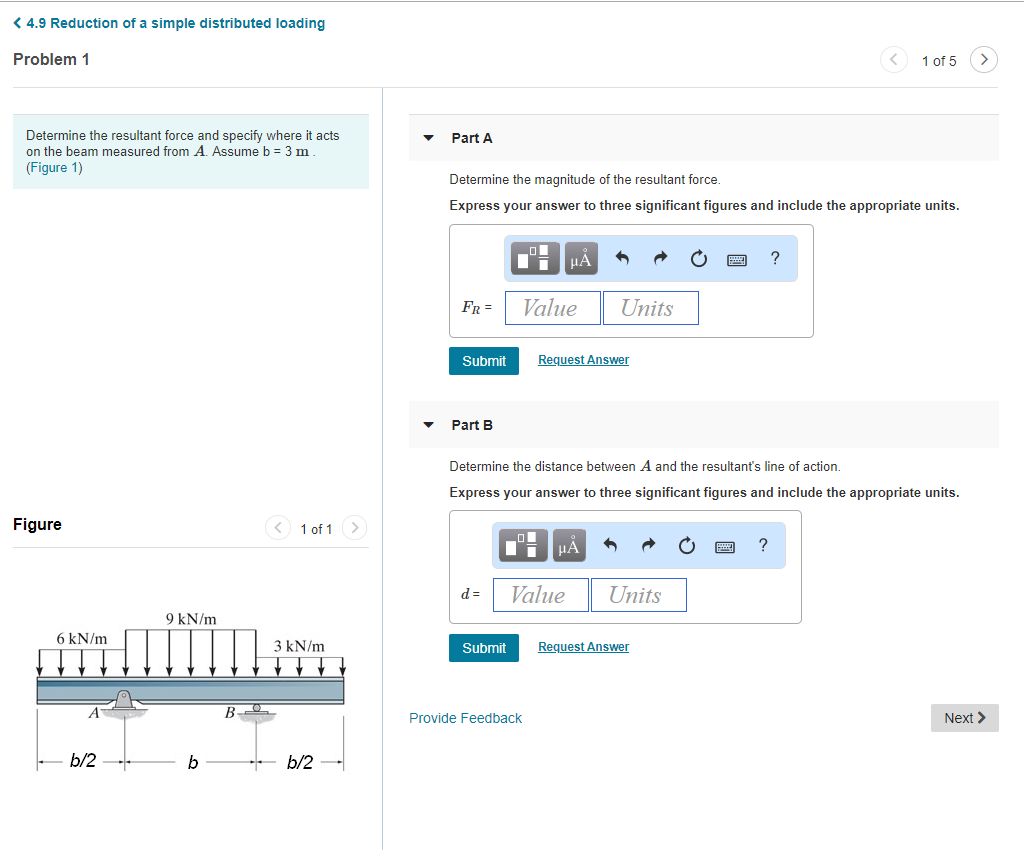 Solved 4.9 Reduction of a simple distributed loading Problem | Chegg.com