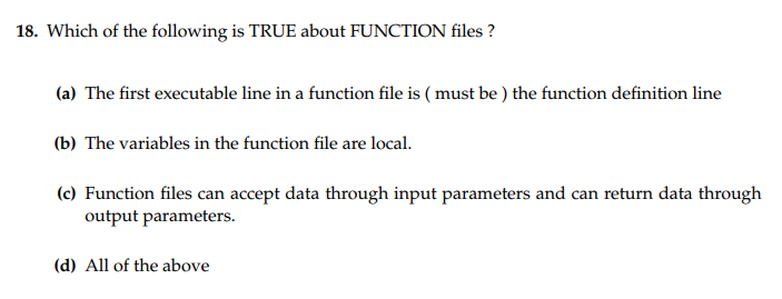 Solved 18. Which of the following is TRUE about FUNCTION | Chegg.com