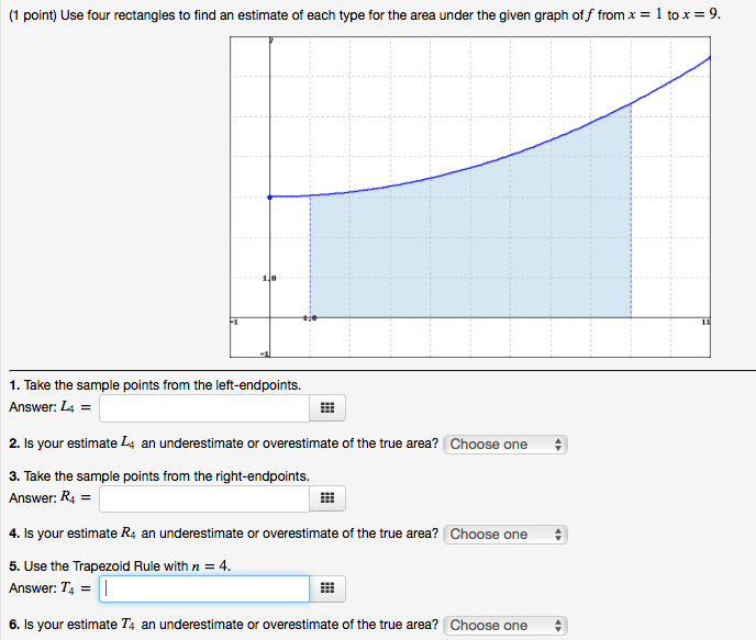 Solved Use four rectangles to find an estimate of each type | Chegg.com Solved Use four rectangles to find an estimate of each type | Chegg.com