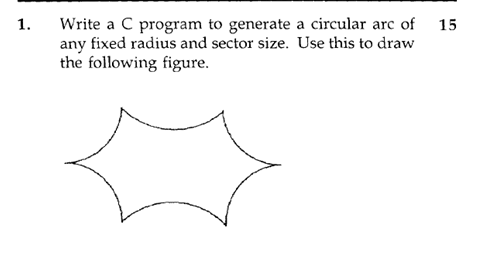Solved Write a C program to generate a circular arc of any | Chegg.com