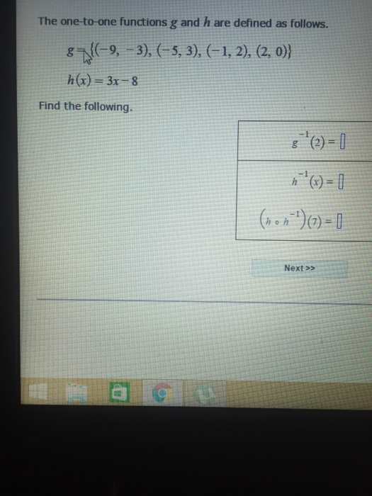Solved The one-to-one functions g and h are defined as | Chegg.com