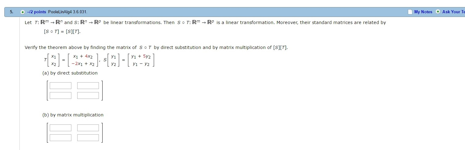 Solved Let T: R^m rightarrow R^n and S: R^n rightarrow R^P | Chegg.com