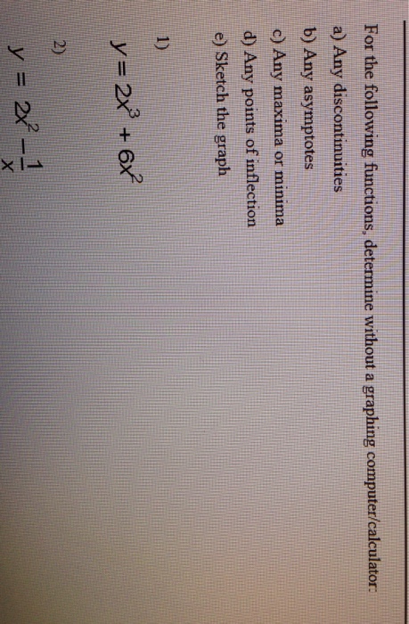 Solved For the following functions, determine without a | Chegg.com