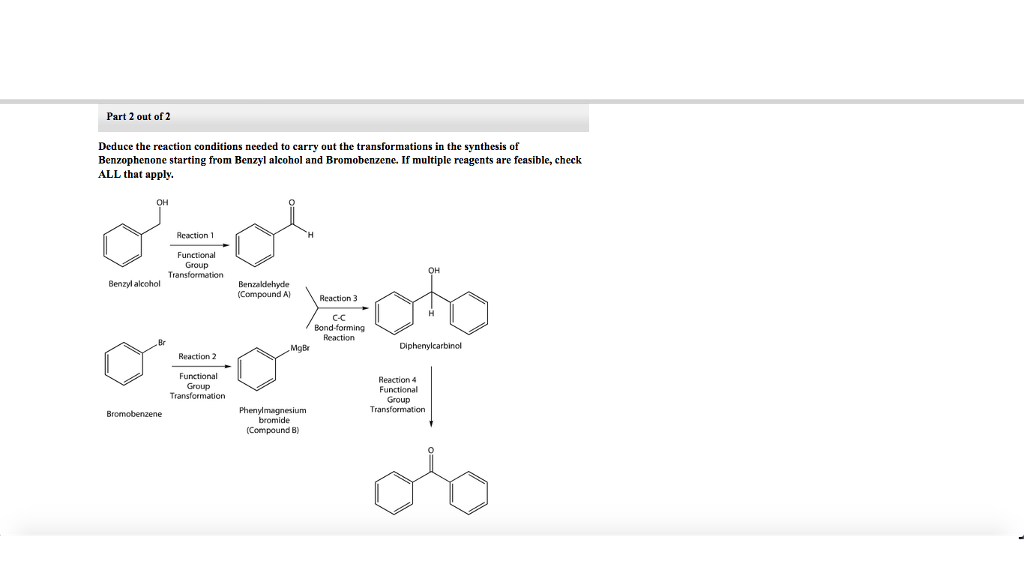 Solved Part 2 out of 2 Deduce the reaction conditions needed | Chegg.com