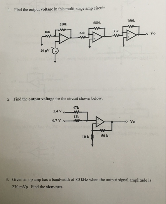 Solved Find the output voltage in this multi-stage amp | Chegg.com