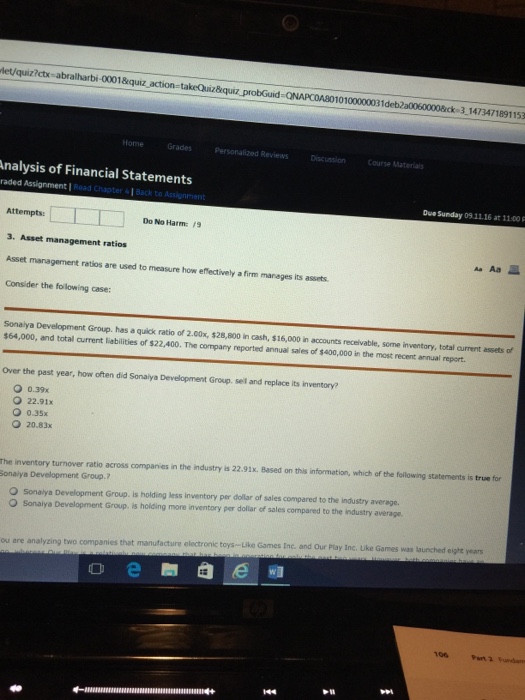 Solved Asset management ratios are used to measure how | Chegg.com